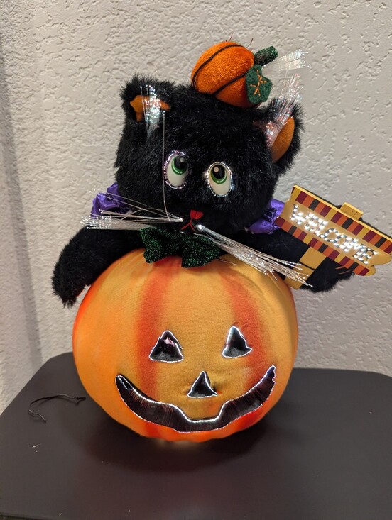 Target | Holiday | Vintage Halloween Fiber Optic Black Cat In Pumpkin ...
